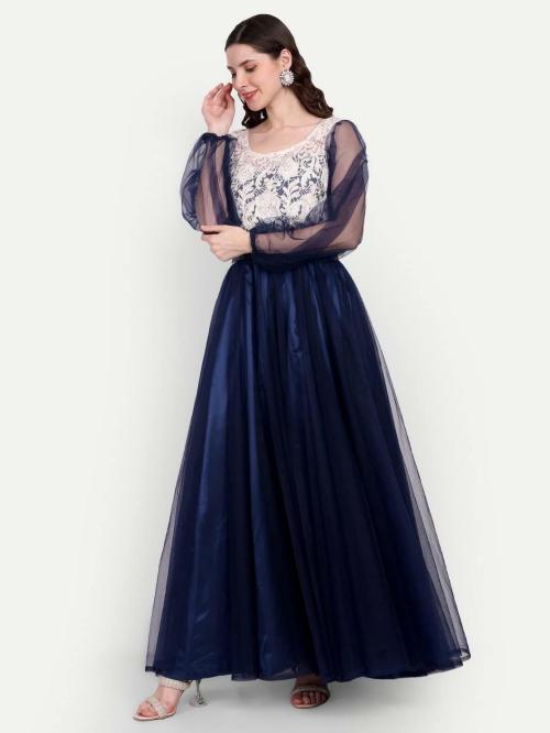 Buy TILISM Premium Latest Girls Navy Blue Gown Frock Online at Best ...