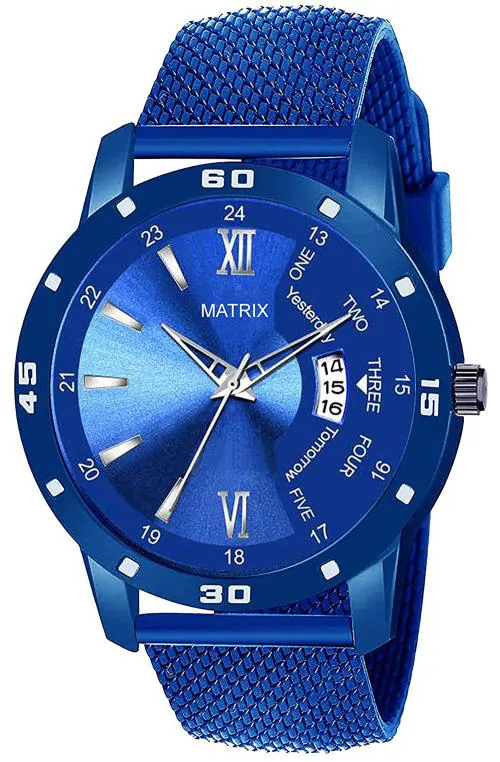 Buy Matrix Timepiece Analogue Men's Watch ( Black Dial & Strap ) Blue ...