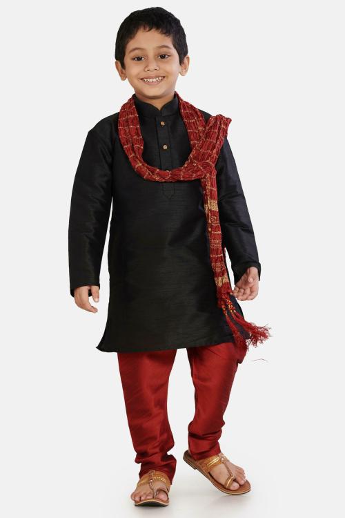 Buy Just Creation Boys Black Solid Cotton Blend Kurta Set (2-3 Y) Online at Best Prices in India ...