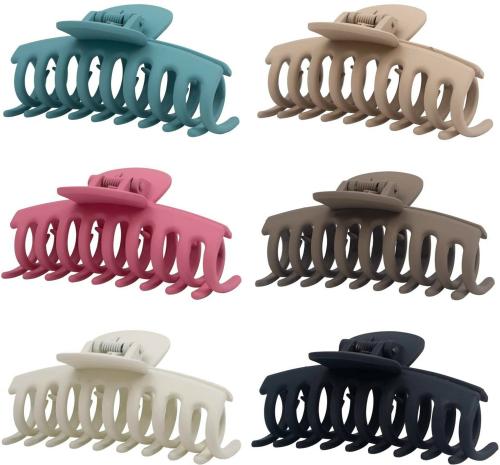 Buy Vaghbhatt Multicolor Plastic Hair Claw Clips For Girls (Pack Of 6 ...