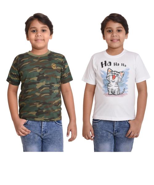 Buy Neo Garments Boys Green Cotton Round Neck Half Sleeves T-Shirt - Dear Maths Pls Grow Up ...
