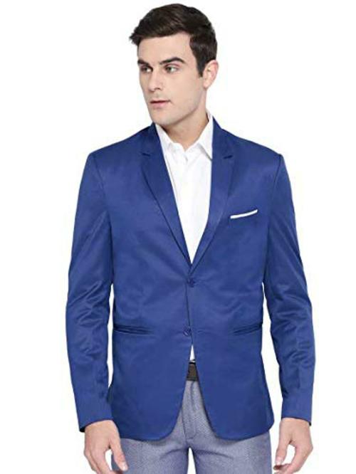 Buy Luxrio Men Dark Blue Polyester Blazer Online at Best Prices in ...