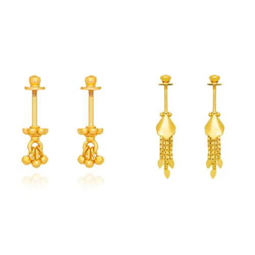 Buy arch fashion Traditional Gold Platted 2 Pair Bugadi Earring CMB1815,1932 Online at Best ...