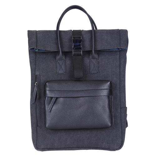 Buy Rustic Leather Astro Waxed Canvas Leather Laptop Backpack Black ...