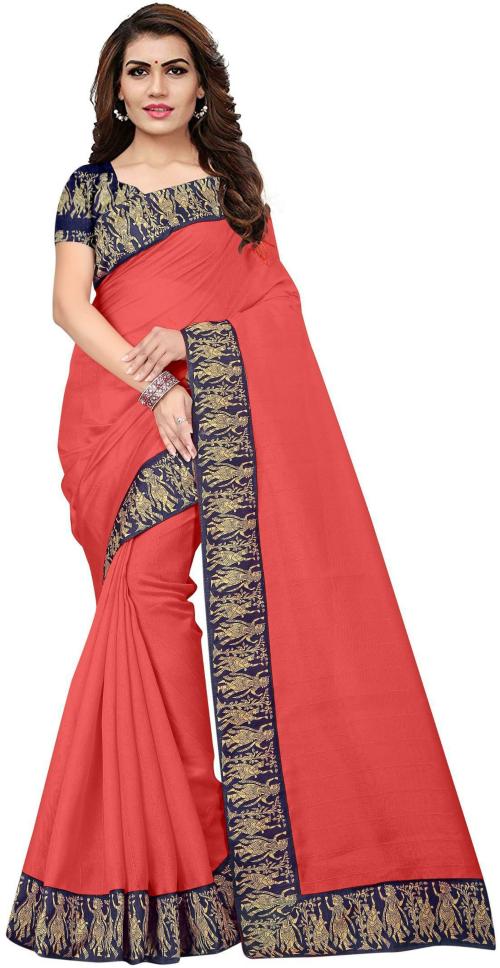 Buy Suntex Women Pink Solid Silk Blend Single Sarees Online at Best ...