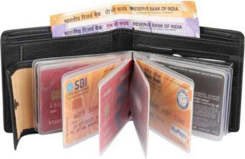 Buy Sonrisa Black Artificial Leather 10-Slots Wallet For Men Online at ...