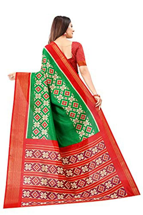 Buy Mahastree Women Green Ikat Saree Online at Best Prices in India ...