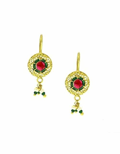 Buy Anuradha Art Jewellery Gold Plated Marathi Style Beautiful Bugadi Clip-On Earrings Multi ...