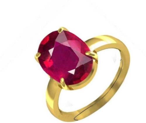 Buy Chopra Gems & Jewellery Gold Plated Brass Natural Burma Ruby Manik Gemstone Ring (Men, Women ...