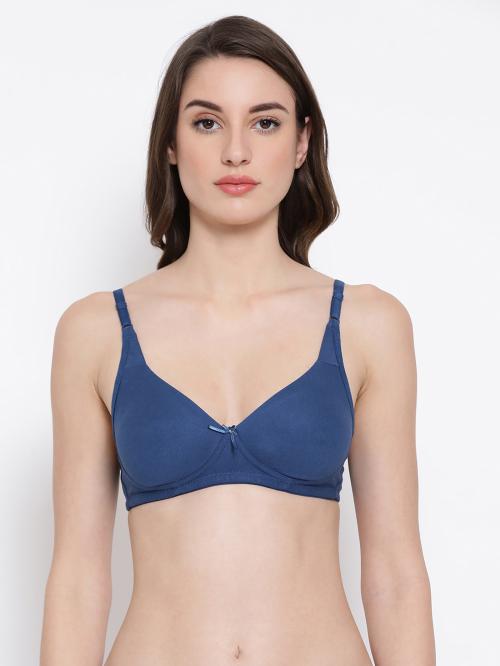 Buy Clovia Blue Solid Cotton Single Full Coverage Bra Online at Best Prices in India - JioMart.
