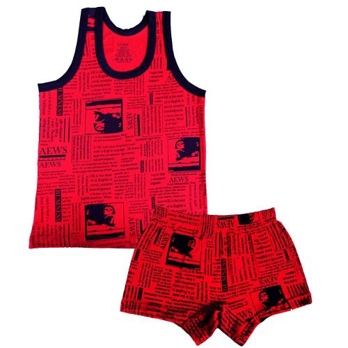 Buy UCARE Boys Red Cotton Vest Baniyan Inner Wear With Trunks Set (18 ...