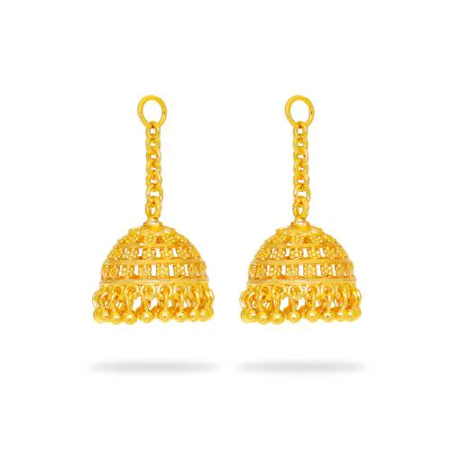 Buy arch fashion Traditional Gold Platted Chain Jumkhi Earring ERG1797 Online at Best Prices in ...