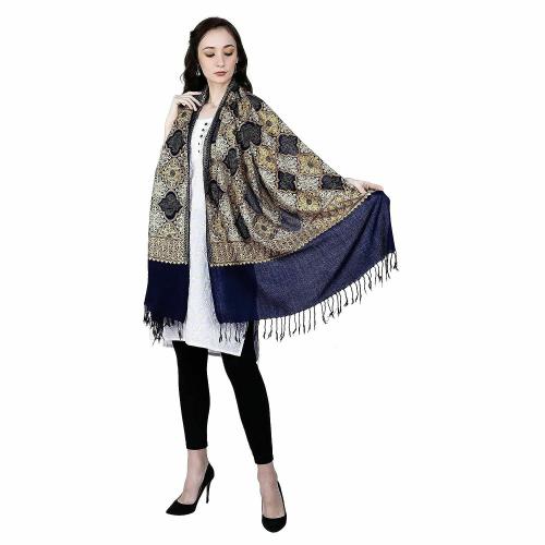 Buy Girisha Textiles Blue Phulkari Design Nalki Thread Work Embroidery ...