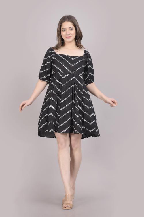 Buy Manojava Women Black Printed Viscose Rayon Bodycon Dress (S) Online ...