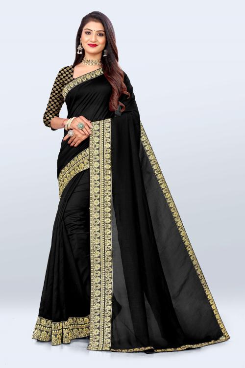 Avsar Trendz Designer Jaquard Lace Work Saree With Blouase - JioMart