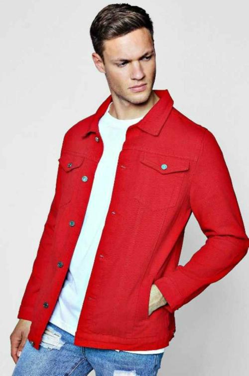 Buy Klizen Men Red Solid Cotton Rayon Blend Full Sleeve Jacket Online ...