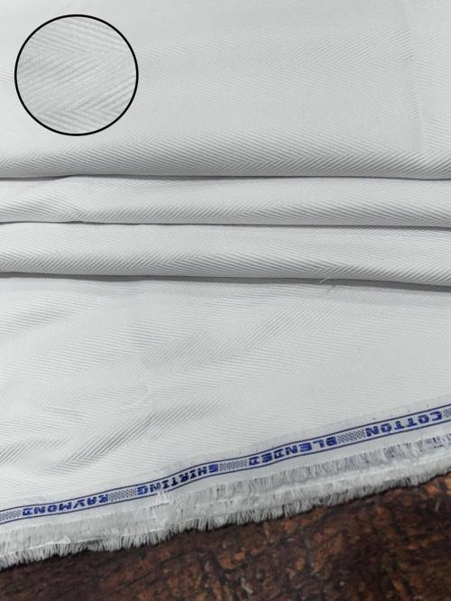 Buy Raymond Self Design Cotton Blended White Shirt Fabric in Box ...