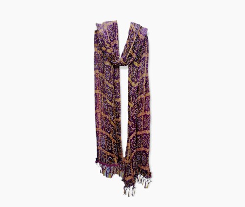 Buy ChhotaGovind Women Bandhej Bandhani Chinon Purple Color Dupatta ...