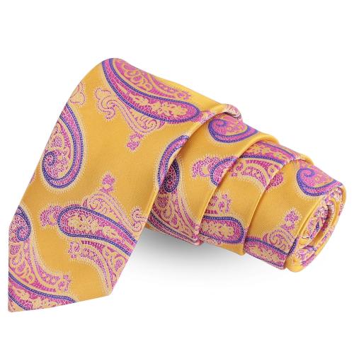 Buy Peluche The Elegant Thump Yellow Colored Microfiber Necktie For Men ...