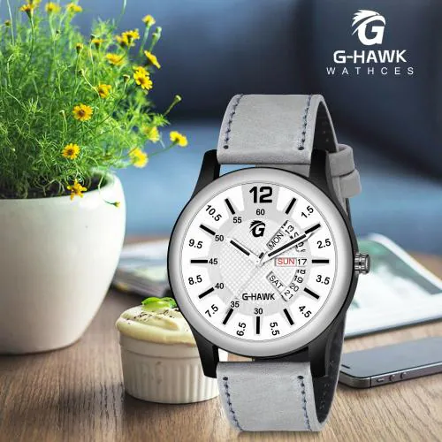 Buy G-HAWK Analog White Dial Grey Strap Watch for Men and Boys Online ...