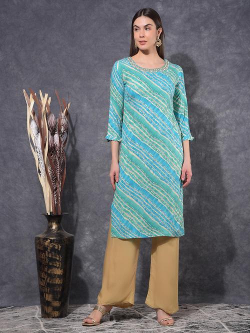 Buy Mamoose Women's BLUE Colour Kurti Online at Best Prices in India ...