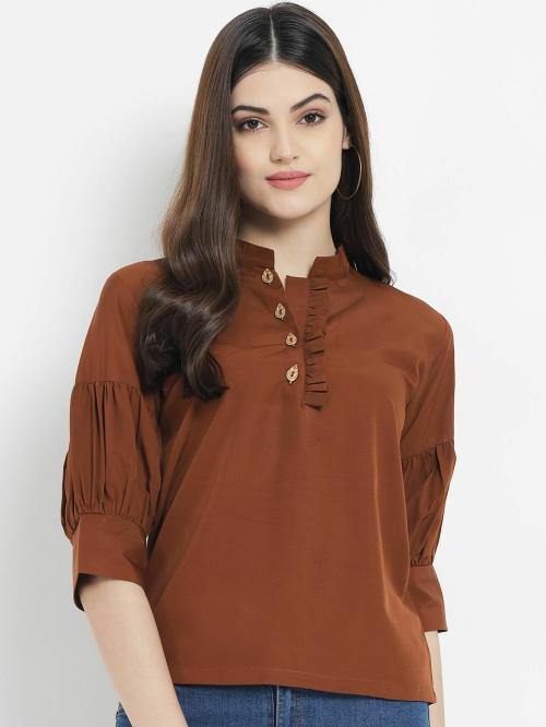 Buy Kannan trendy solid button up top for women / girls Online at Best ...
