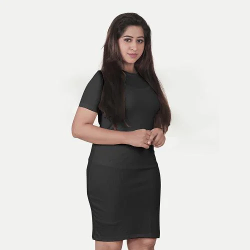 Buy Rad Prix Women Solid Long knit Dress- Black Colour-Pack of 1-L Size ...