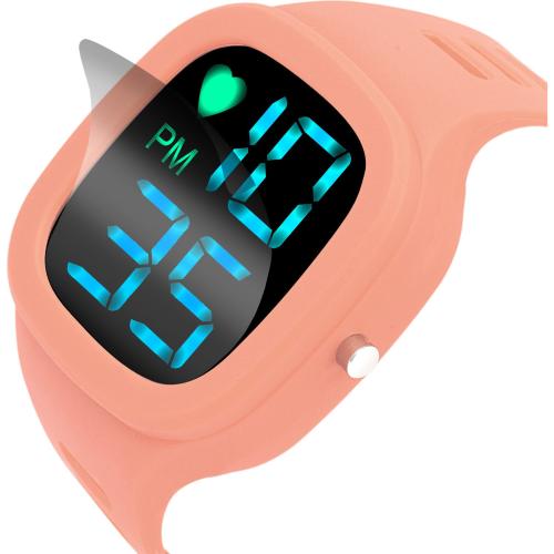Buy SKIVIEI Digital Black Dial Peach Strap Watch For Boys And Girls ...