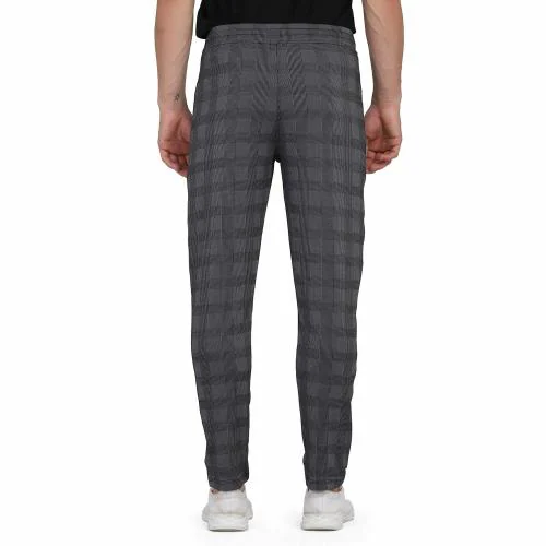 Buy Alvino Men's Checkered Stretchable Lycra Dry Fit Track Pant Grey ...