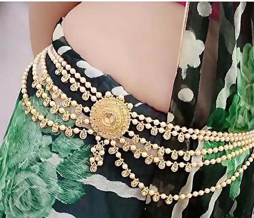 Buy ZaffreCollections Gold Plated Pendant Wasit Chain, tagdi ...