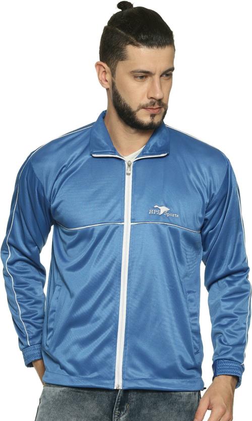 Buy HPS Sports Men Blue Polyester Solid Jacket (XXL) Online at Best ...