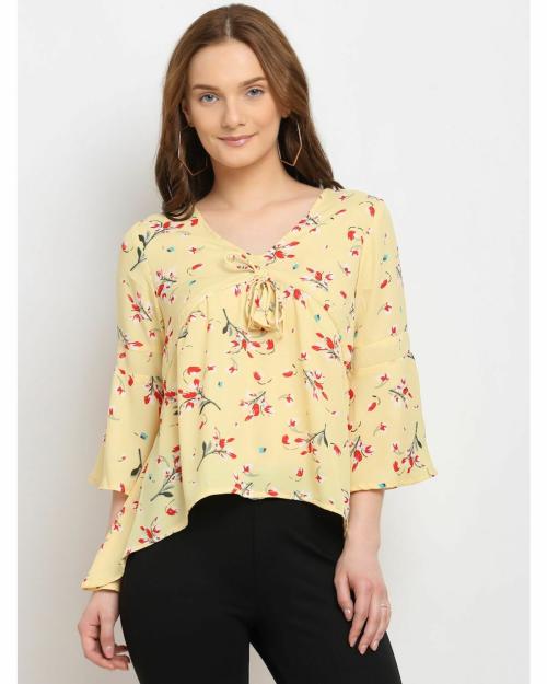 Buy La Zoire Floral High Low Peplum Top Online at Best Prices in India ...