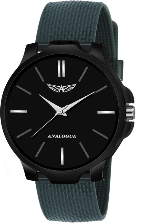 Buy Analogue Analog Black Dial Grey Strap Watch For Men (Anlg-448-Black ...