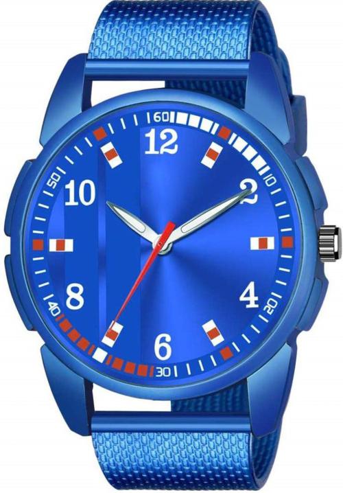Buy Blue Pearl Analog Blue Dial Blue Strap Watch For Men And Boys ...