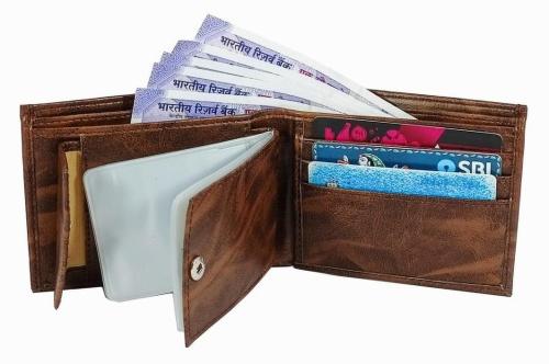 Buy Sonrisa Brown Artificial Leather 10-Slots Wallet For Men Online at ...