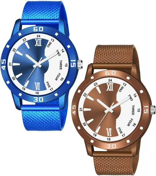 Buy Crab Analog Multicolor Dial Multicolor Strap Watch For Men (Pack Of ...