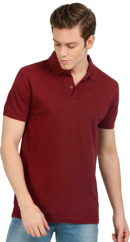 Buy SCOTT INTERNATIONAL Men Maroon Regular Fit Polo T-shirt Online at ...