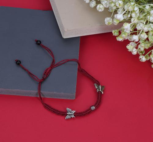 Buy noviux Hand Worked /Two Beads Silver Plated / Payal / Bracelet ...