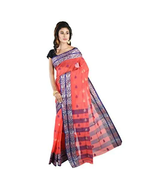 Buy RAJ SAREE HOUSE Women's Tangali Cotton Saree with Blouse Piece ...