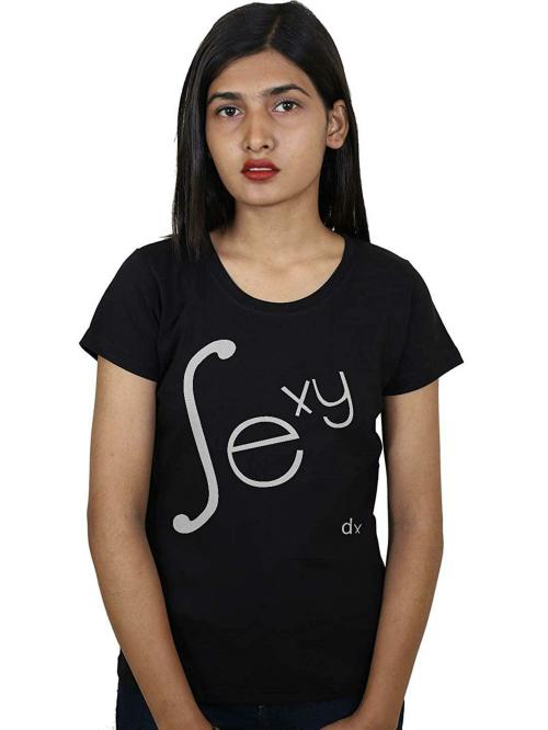 Buy Tees World Women Black Regular Fit Round Neck Pure Cotton Tshirt Online at Best Prices in ...