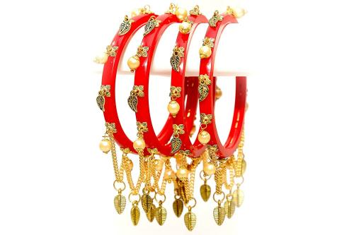 Buy Zindura Red Kangan set for Girls (Pack of 4) Online at Best Prices ...