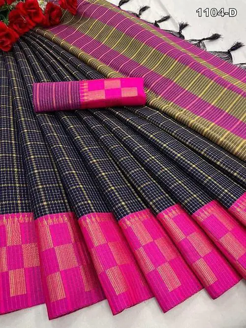 Buy shubhkamna fashion Black-Pink1233 Checkered Cotton Linen, Cotton ...