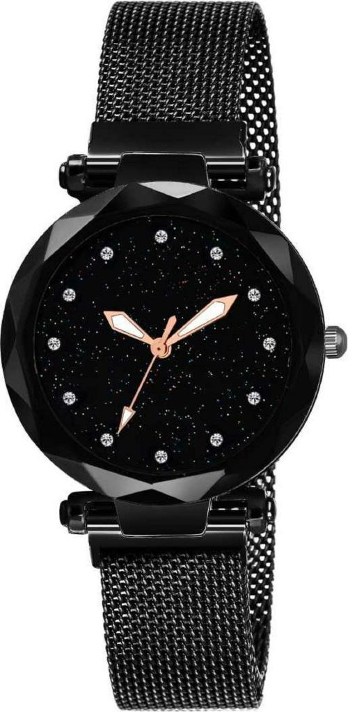 Buy Miss Perfect Analog Black Dial Mesh Magnetic Strap Wrist Watch for ...