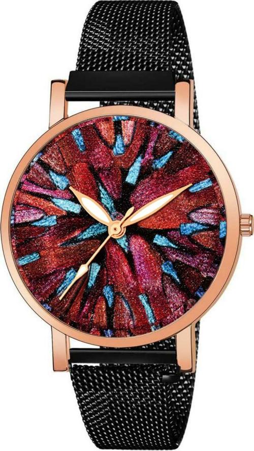 Buy SPLAZOS Magnetic Chain Analog Multicolor Dial Black Strap Watch for ...