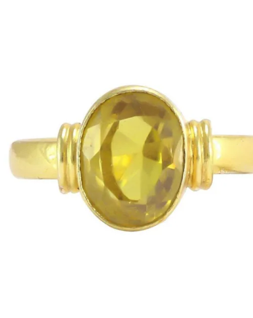 Buy Ceylonmine Yellow Sapphire Pukhraj Gemstone Ring for Women's Online ...