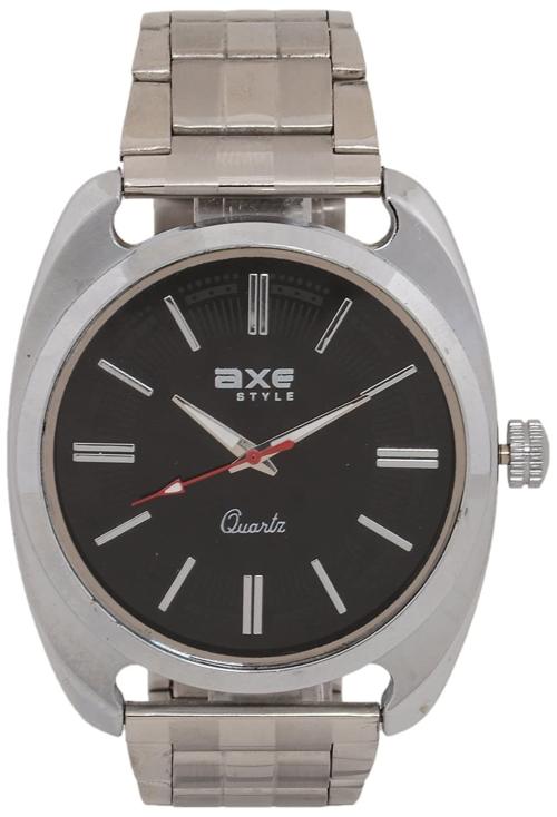Buy Axe Style Analog Black Dial Silver Strap Watch for Men (X0126C ...
