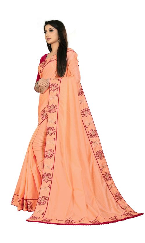 Buy NOPSE Women's Dola Silk Embroidered Designer Saree (Vaidehi 03 ...