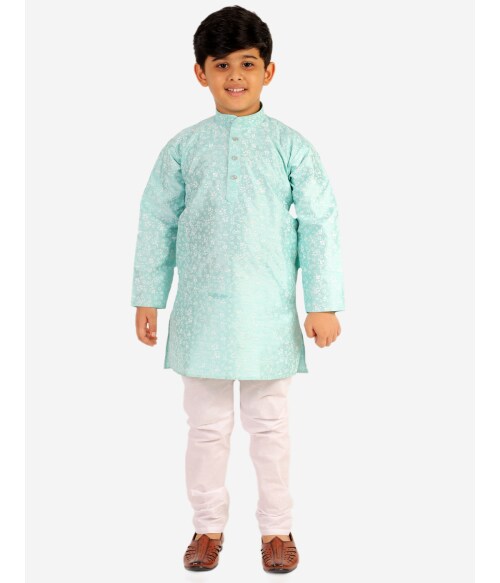 Buy Pro-Ethic Style Developer Ethnic Wear Cotton Firozi Kurta Pajama ...
