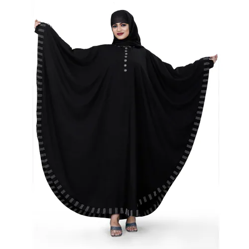 Buy BHUMIFAB Latest designer party wear abaya for women Crepe Striped ...