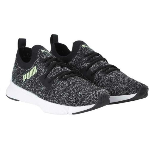 Buy Puma Men's Flyer Runner Engineer Knit Black White-Fizzy Yellow ...